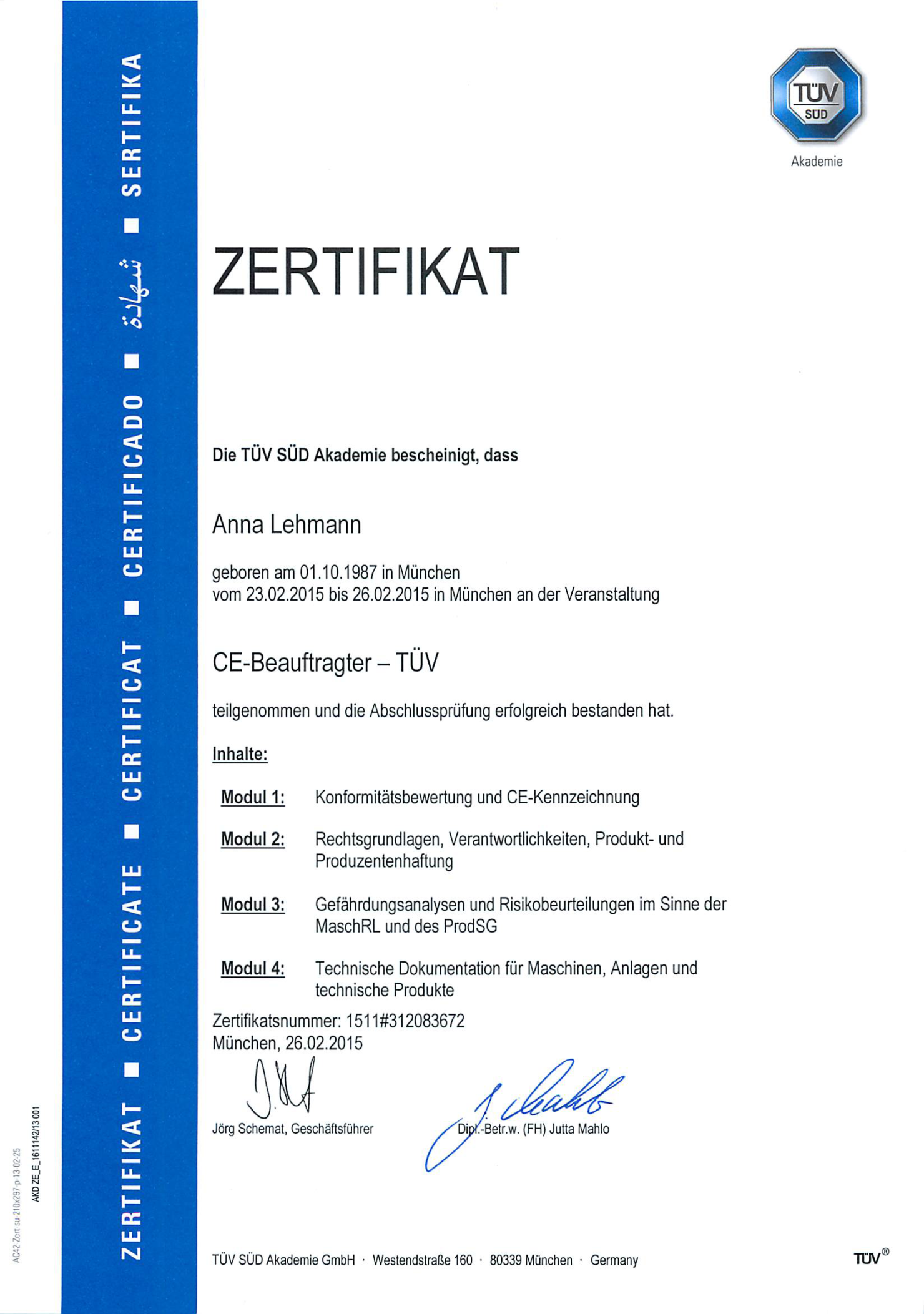 CE-Kennzeichnung vom zertifizierten CE-Beauftragten